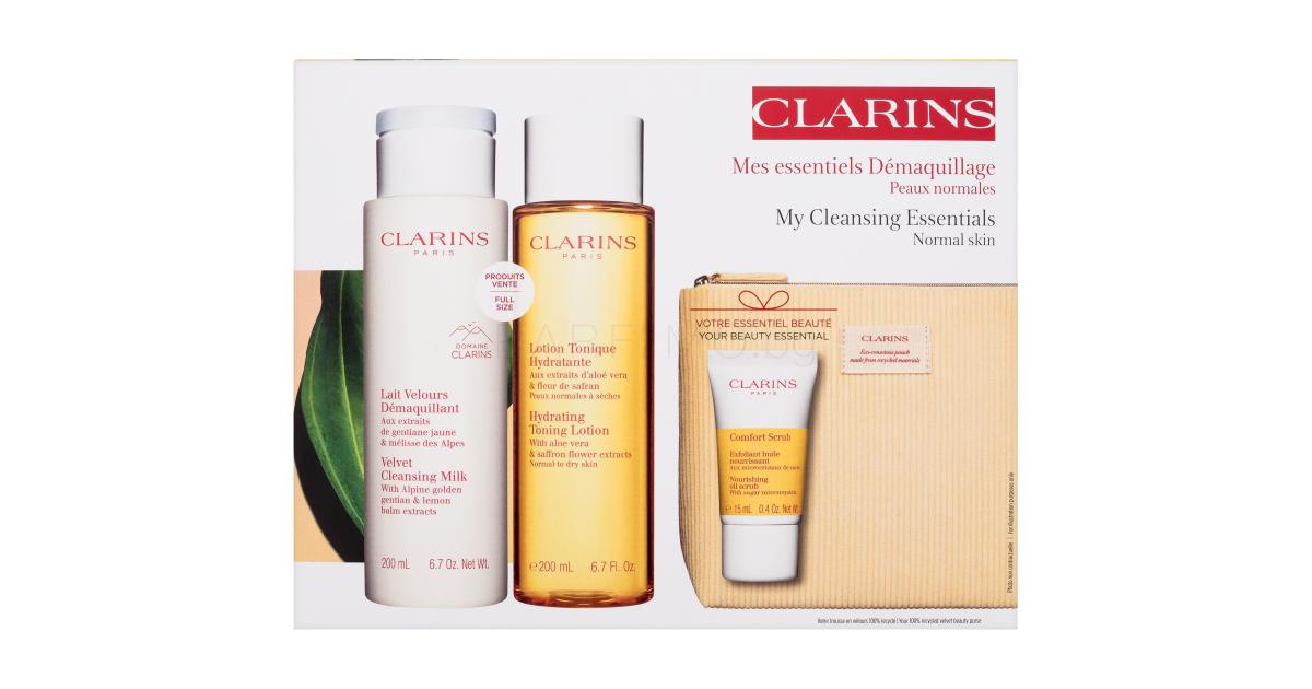 Clarins My Cleansing Essentials Normal Skin Подаръчен комплект почистващ лосион Velvet Cleansing ...