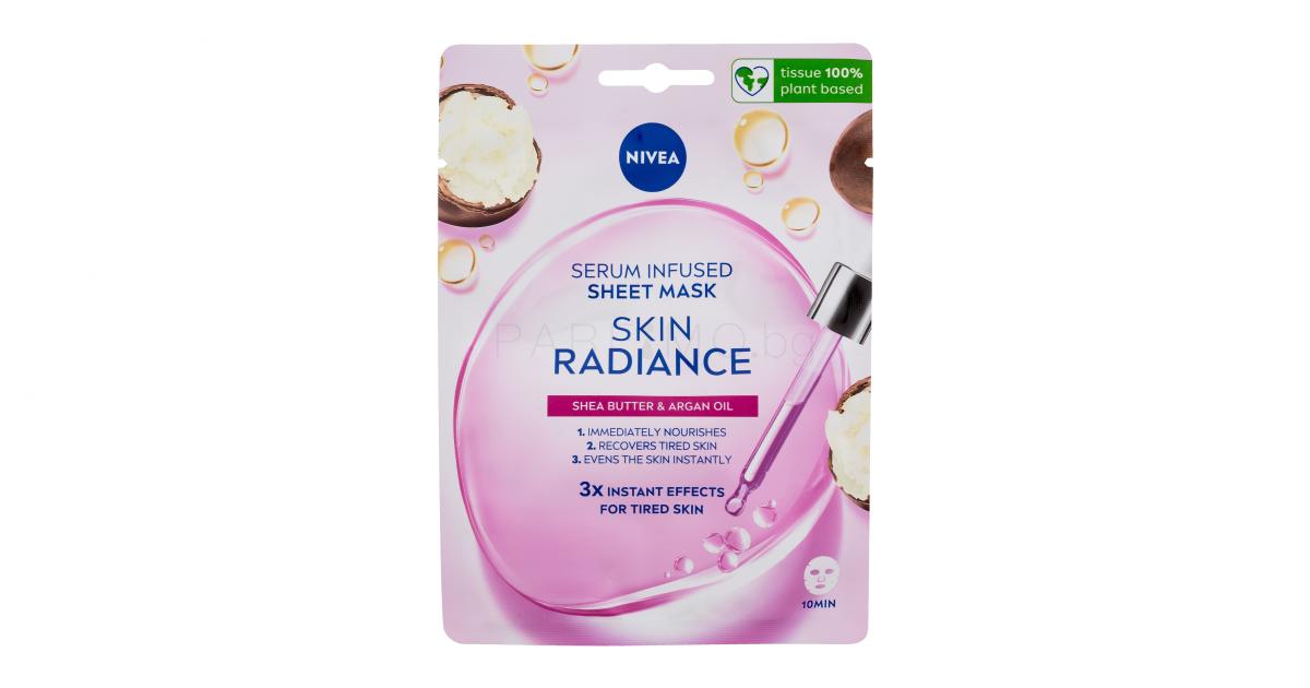 Nivea Skin Radiance Serum Infused Sheet Mask Маски за лице за жени ...