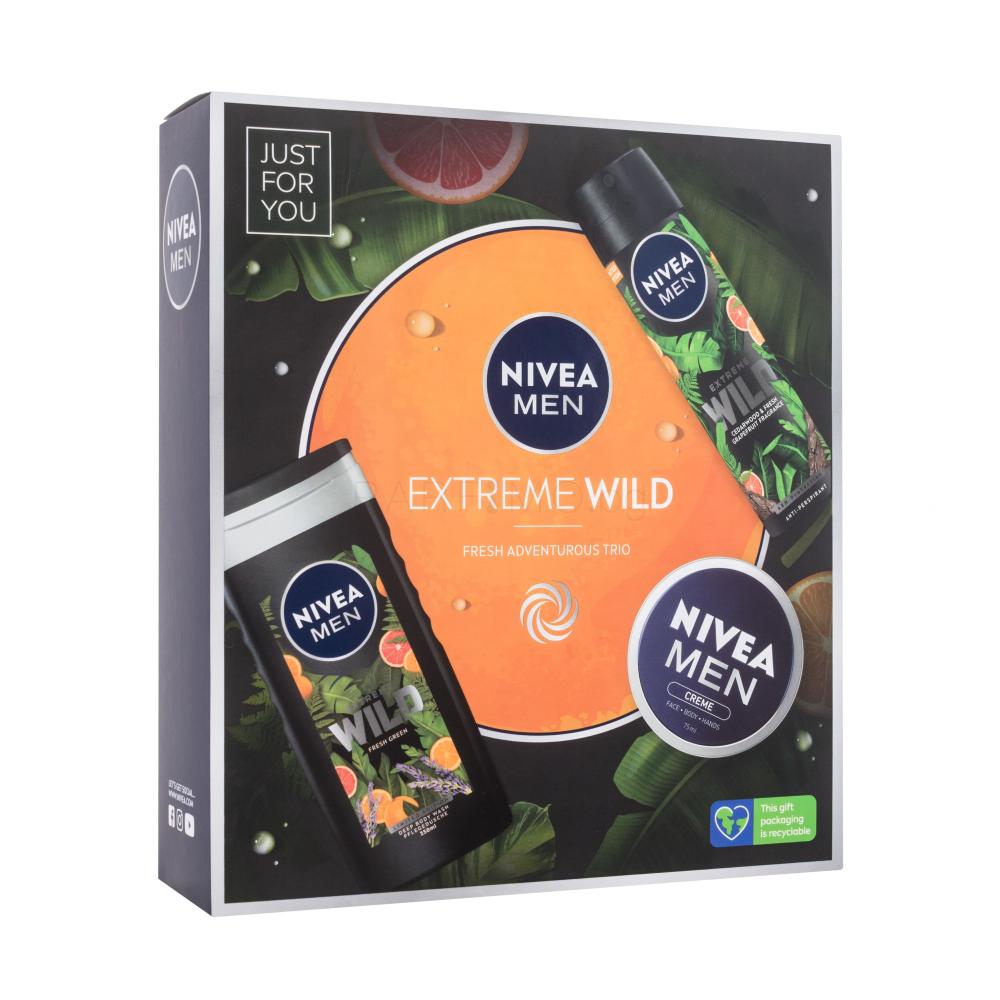 Nivea Men Extreme Wild Подаръчен комплект душ гел Men Extreme Wild 250 ...