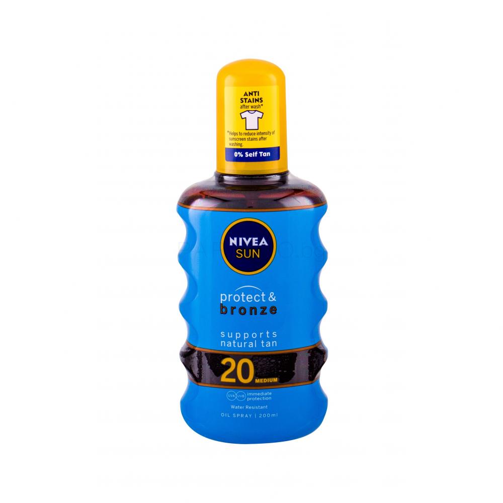 Nivea Sun Protect & Bronze Oil Spray SPF20 Слънцезащитна козметика за ...
