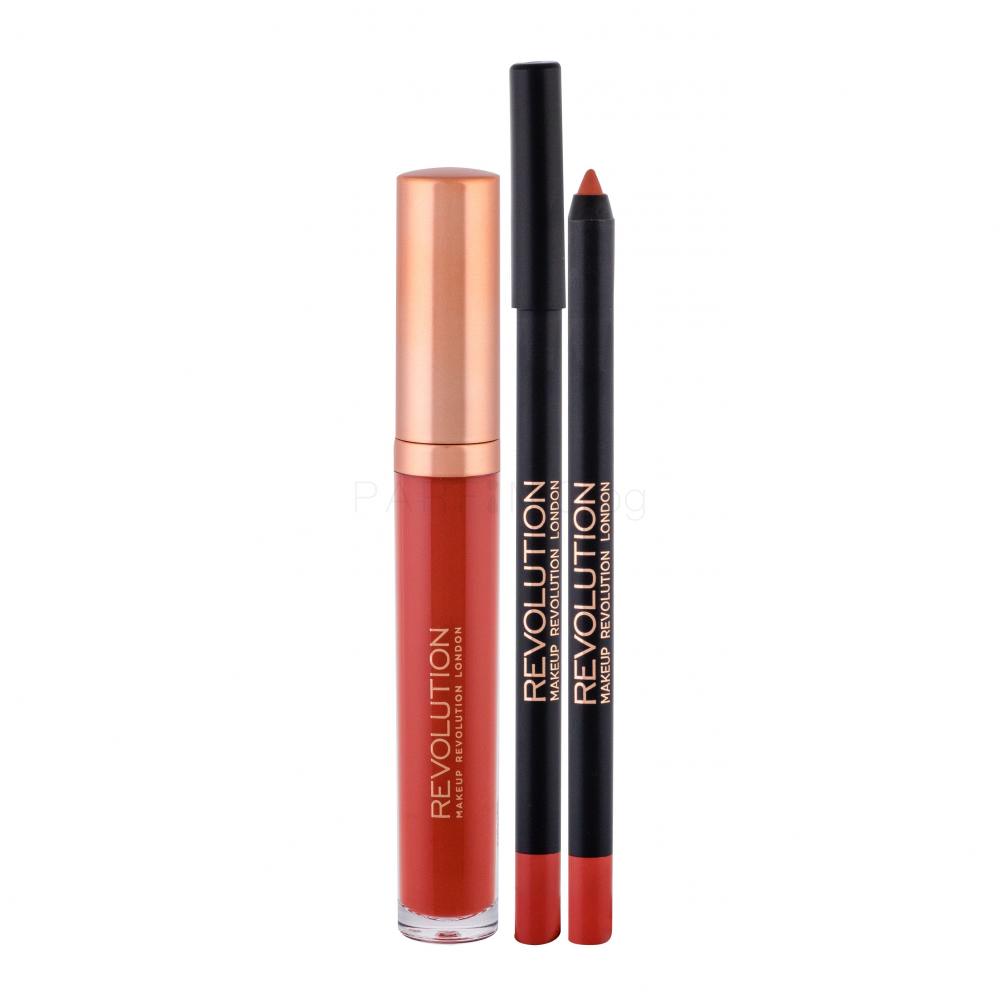 Makeup Revolution London Retro Luxe Matte Lip Kit Подаръчен комплект ...