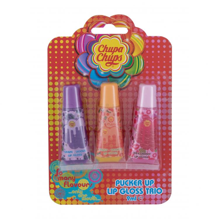 Chupa Chups Pucker Up Lip Balm Trio Подаръчен комплект блясък за устни