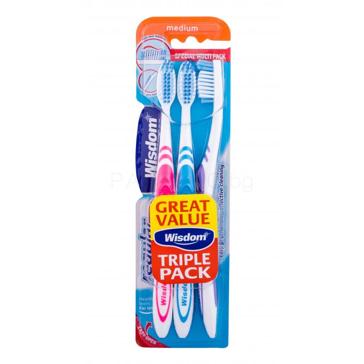 Wisdom Regular Plus Medium Четка за зъби 3 бр | Parfimo.bg