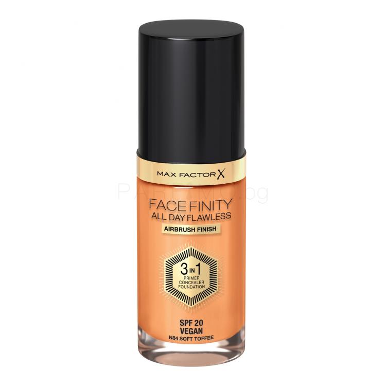 Max Factor Facefinity All Day Flawless SPF20 Фон дьо тен за жени 30 ml Нюанс N84 Soft Toffee ...