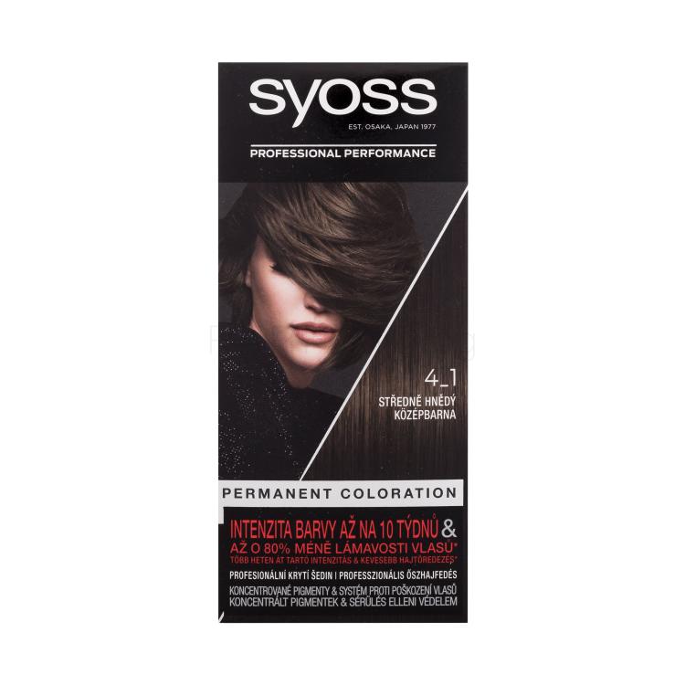 Syoss Permanent Coloration Боя за коса за жени 50 ml Нюанс 4-1 Medium ...